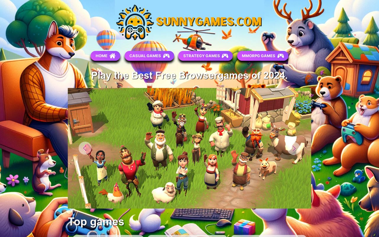 Play the best browser games for free on sunnygames.com
